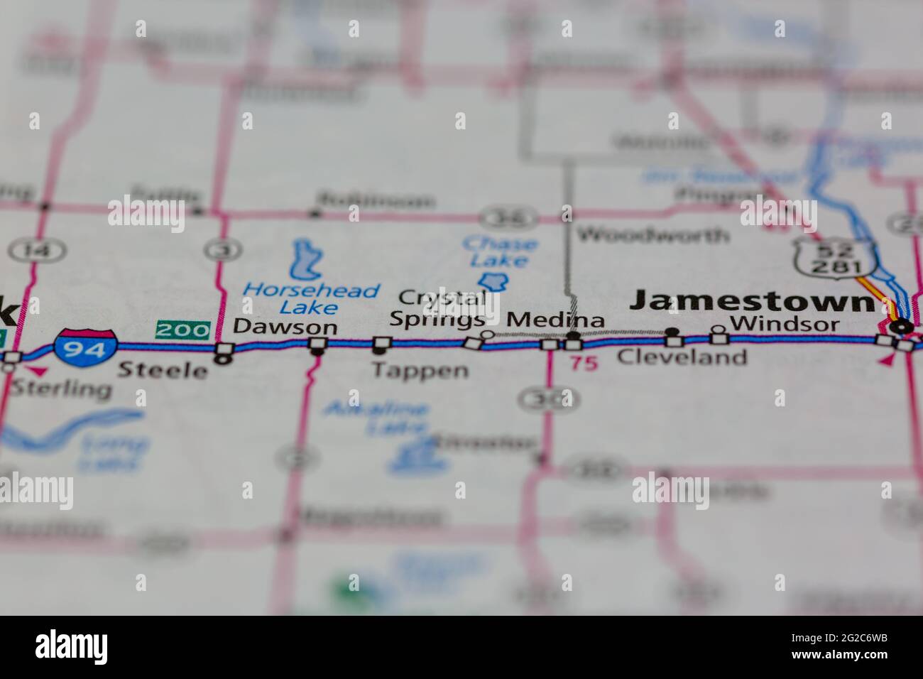 Crystal Springs North Dakota USA shown of a Road map or Geography map ...