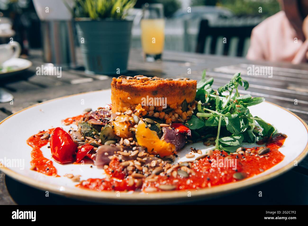 Vegetarian option of Sunday Roast in Pub Stock Photo - Alamy