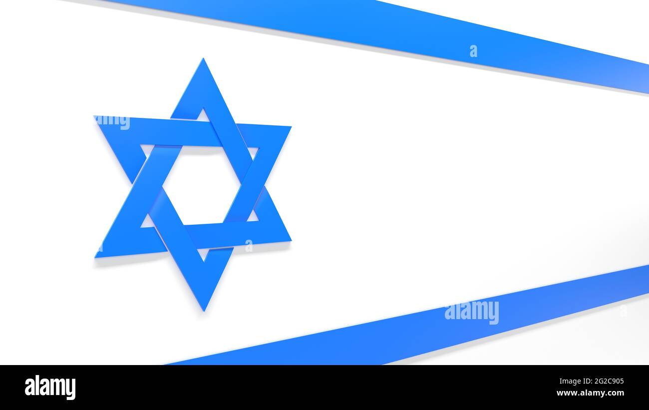 beautiful israel flag blue decorative pattern isolated - digital object ...