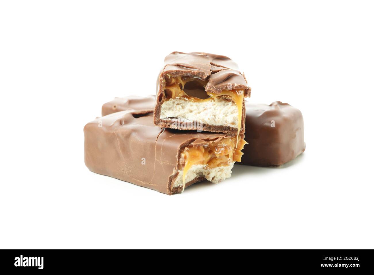 Tasty candy bars isolated on white background Stock Photo - Alamy