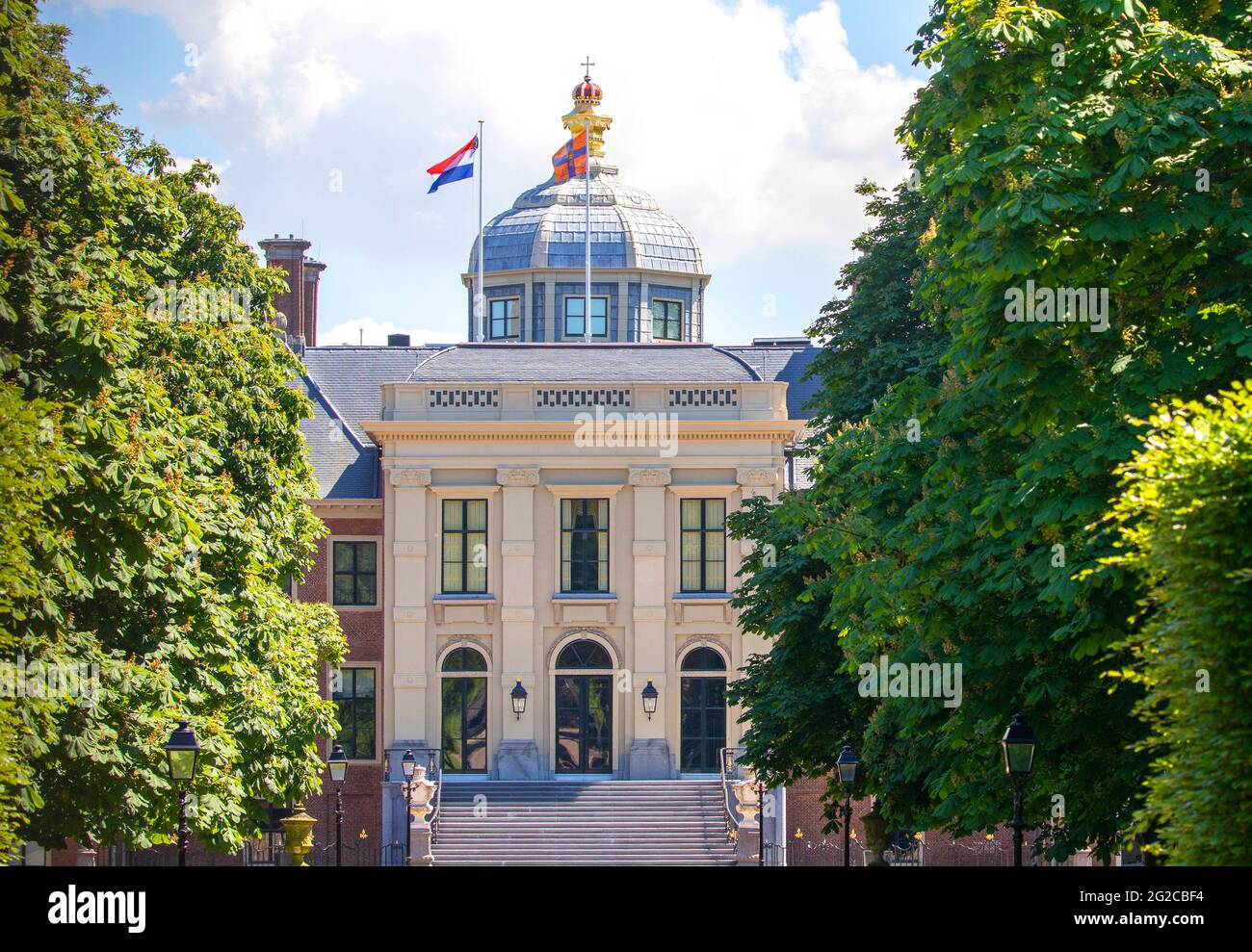 The Hague, Niederlande. 10th June, 2021. flag with school bag of ...