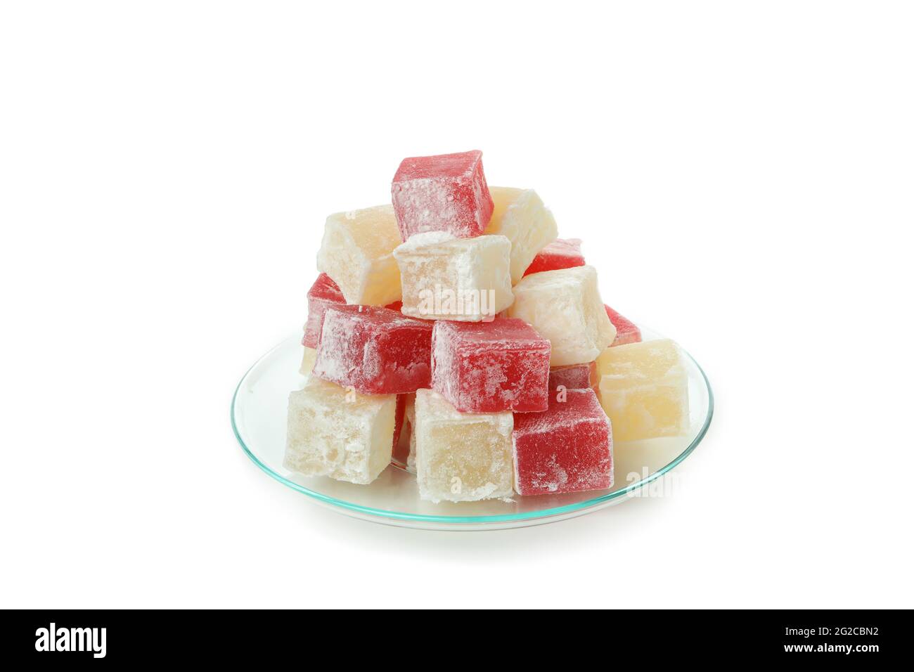 Delicious turkish delight isolated on white background Stock Photo - Alamy