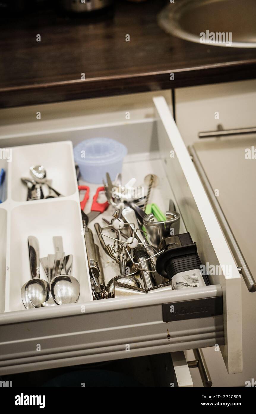 Messy kitchen drawer hi-res stock photography and images - Alamy