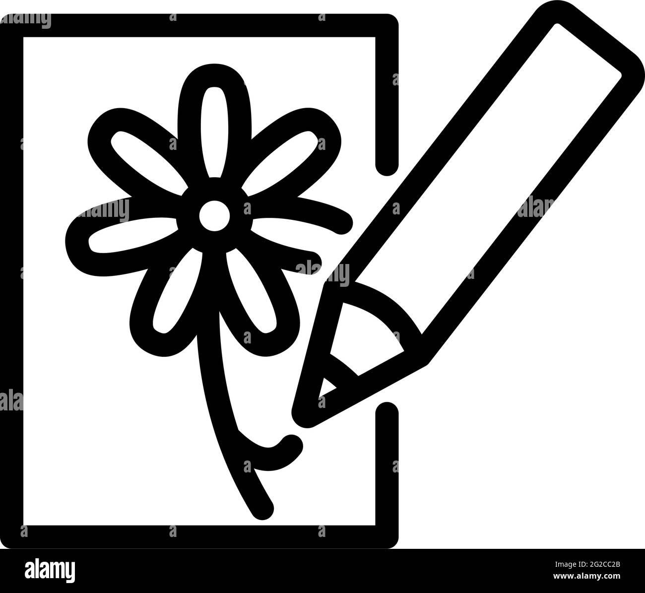 Icon Of Sketch With Pencil. Bold outline design with editable stroke ...