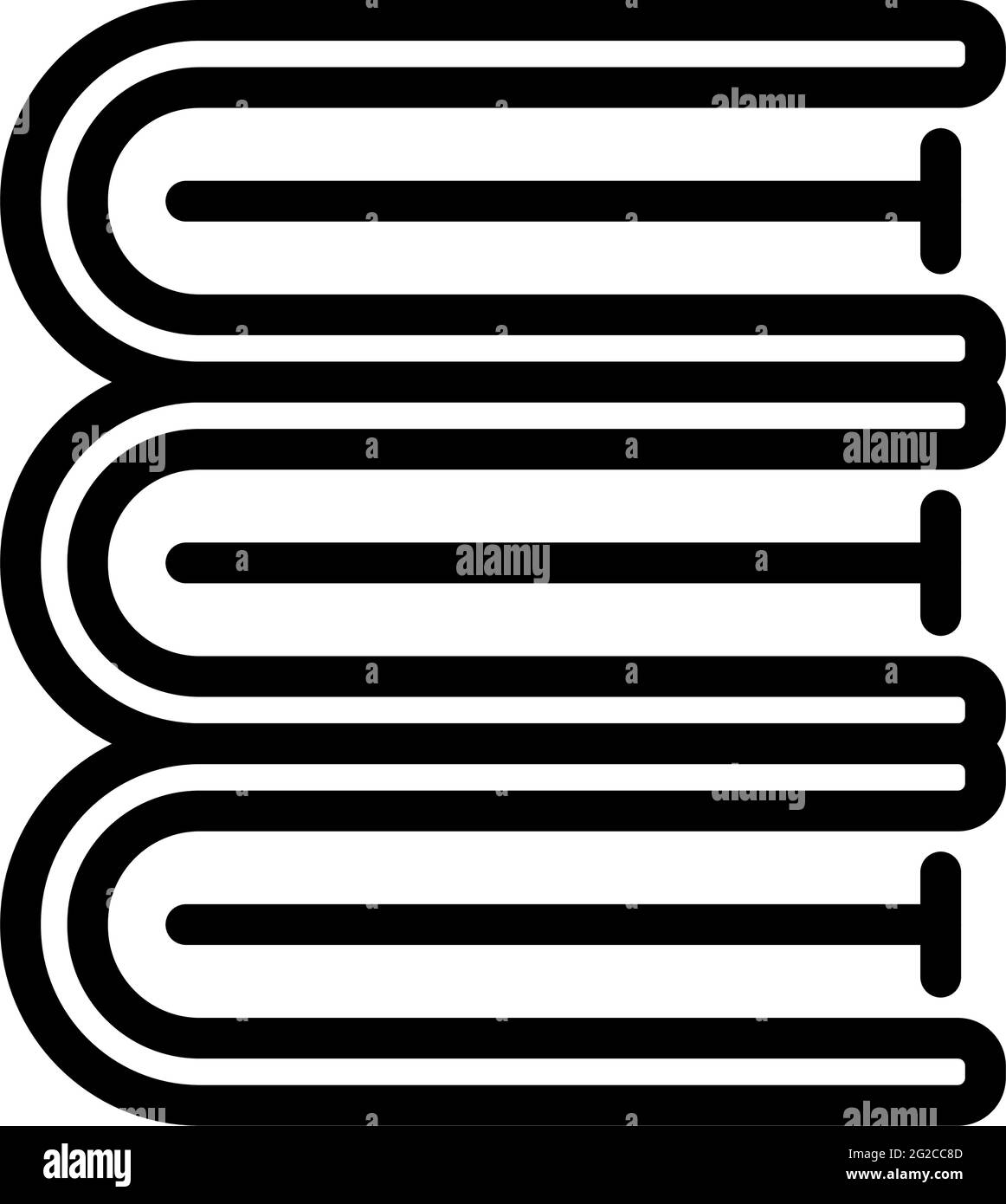 Icon Of Stack Of Books. Bold outline design with editable stroke width ...