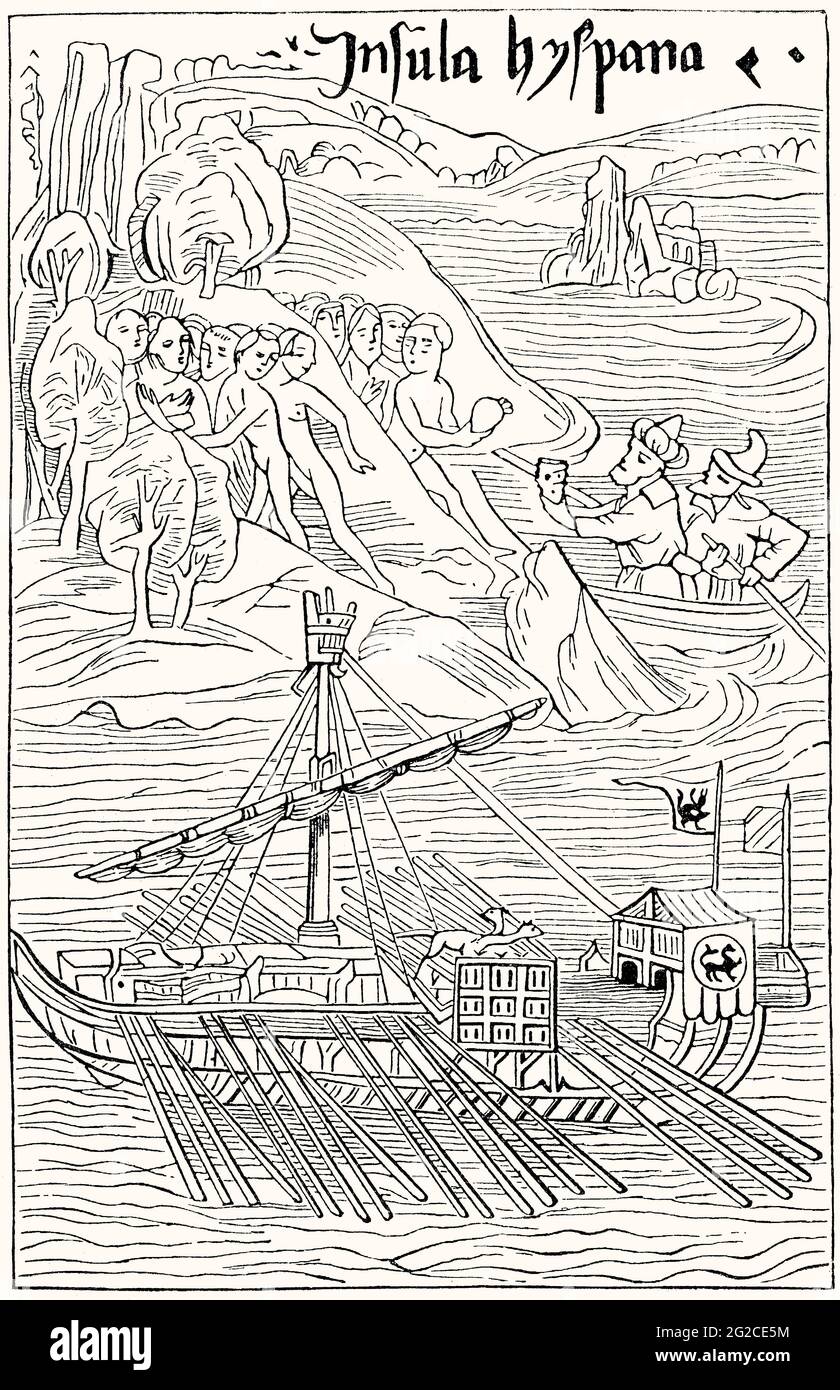 Guanahaní, an island in the Bahamas the first land in the New World ...