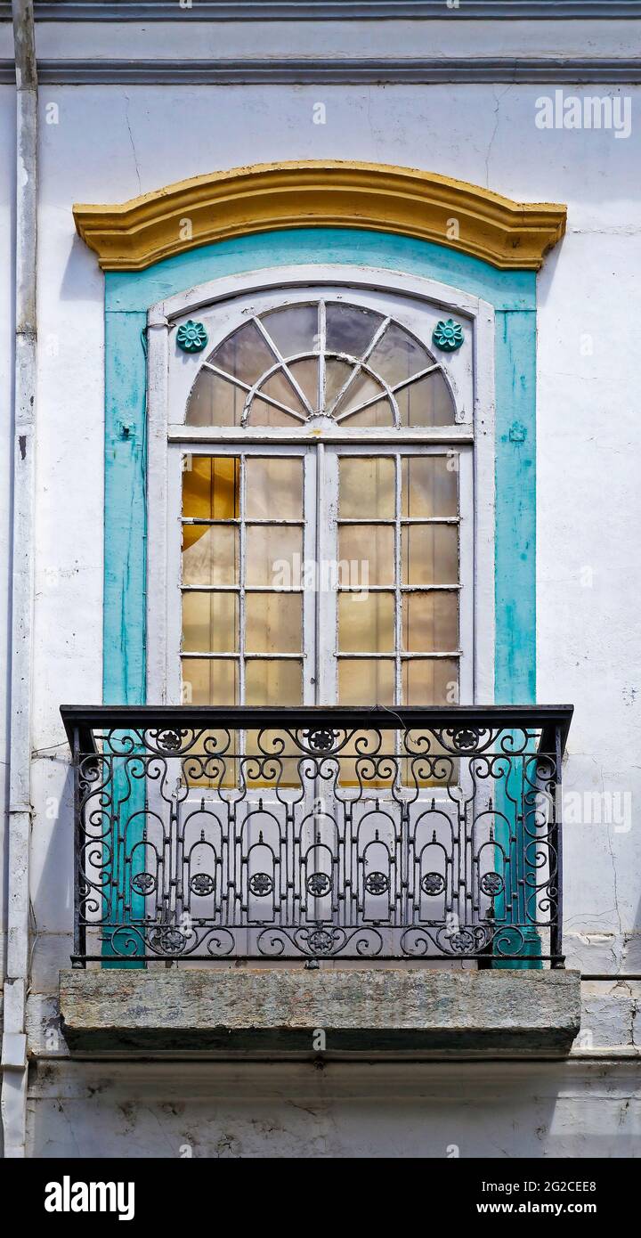 Colonial balcony on facade in Sao Joao del Rei, Brazil Stock Photo - Alamy
