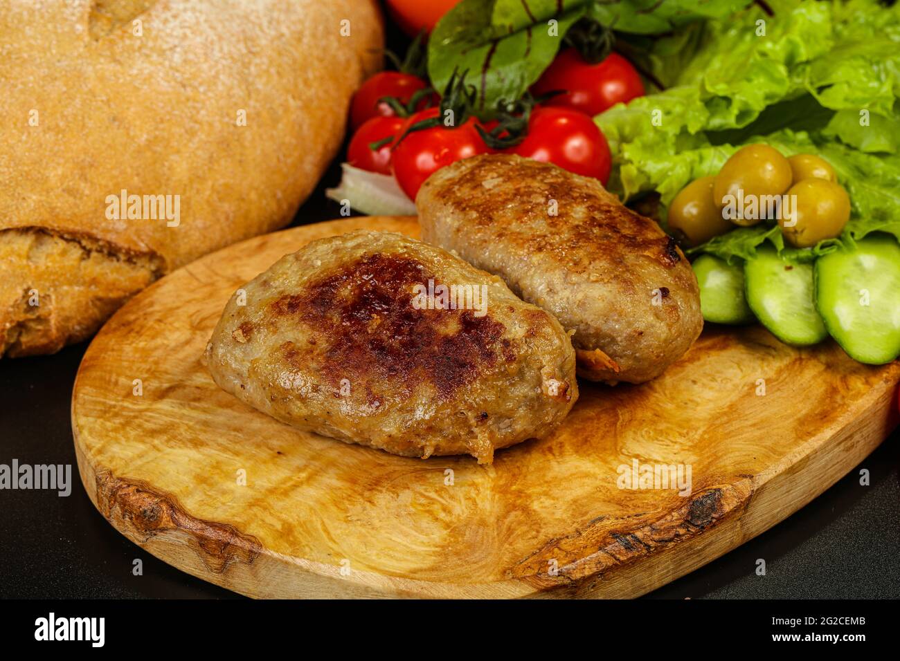 Homemade roasted cutlet with minced meat Stock Photo - Alamy