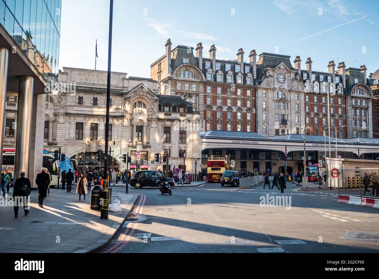 Victoria Train station, London, a major railway terminal in the centre ...