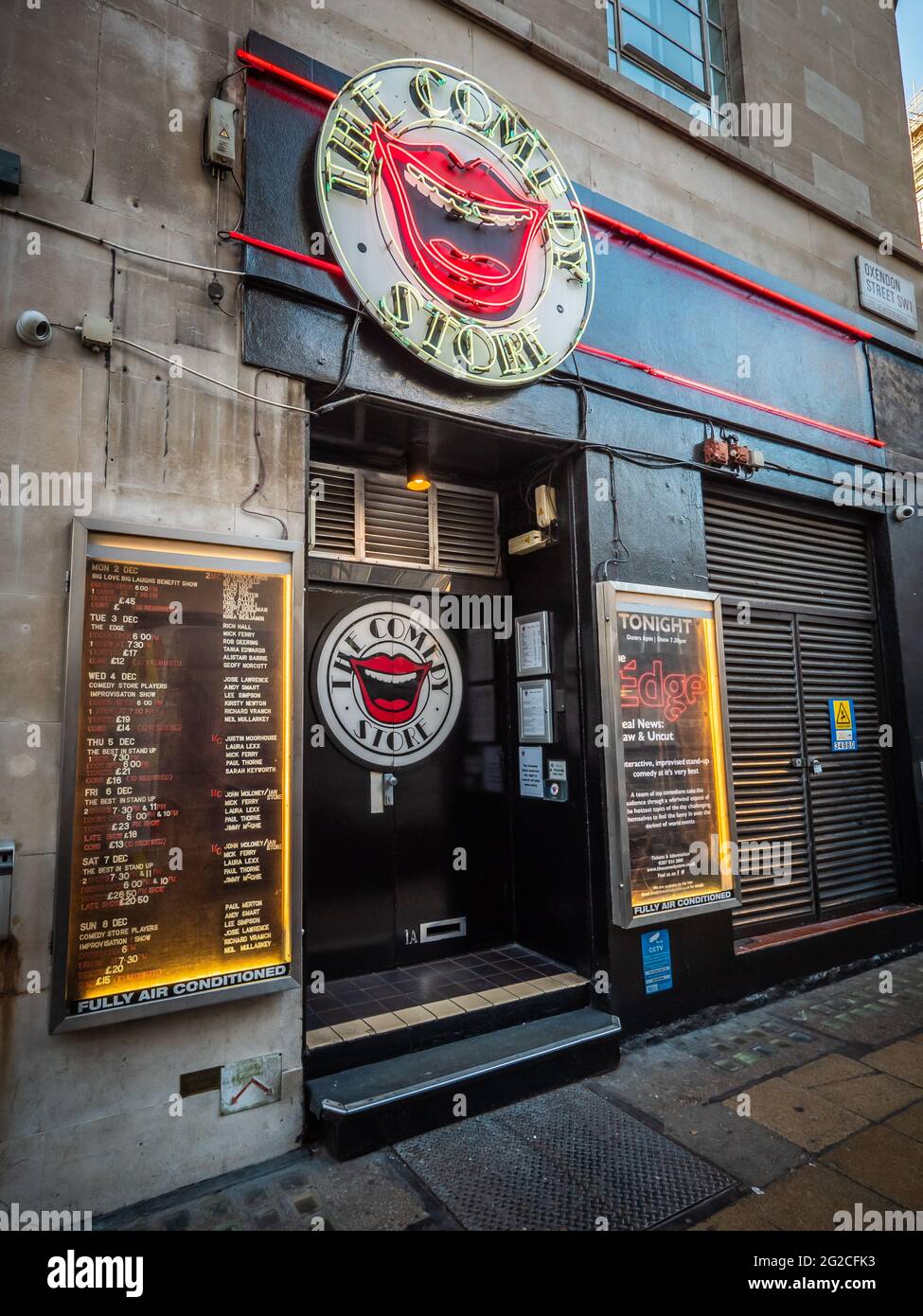 The Comedy Store, London. The entrance to the iconic comedy venue in ...