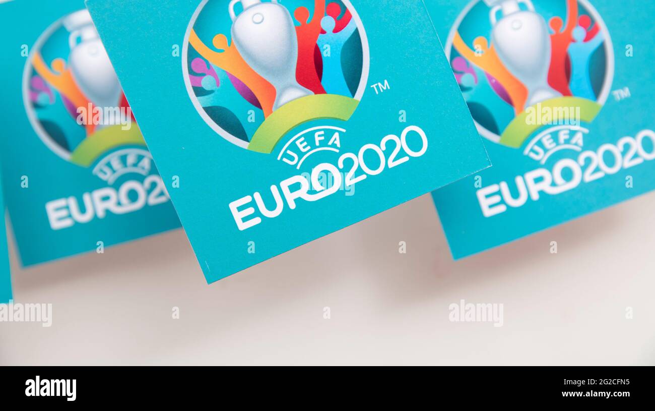 LONDON, UK - June 2021: Logo for the 2020 UEFA european championship ...