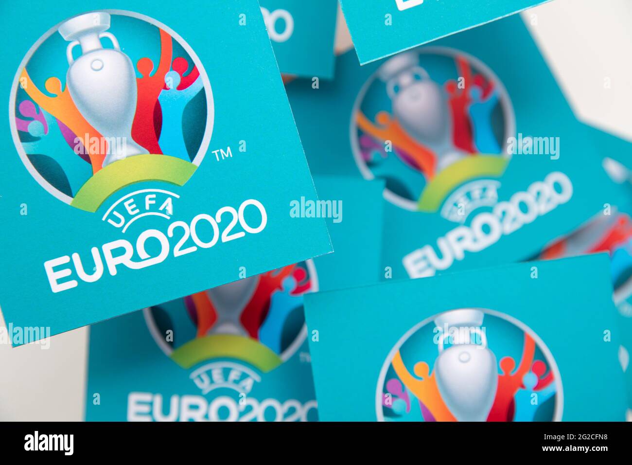 LONDON, UK - June 2021: Logo for the 2020 UEFA european championship ...