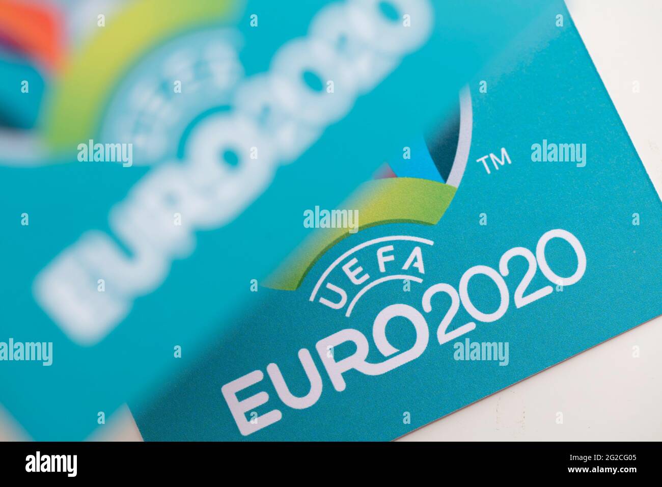 LONDON, UK - June 2021: Logo for the 2020 UEFA european championship ...
