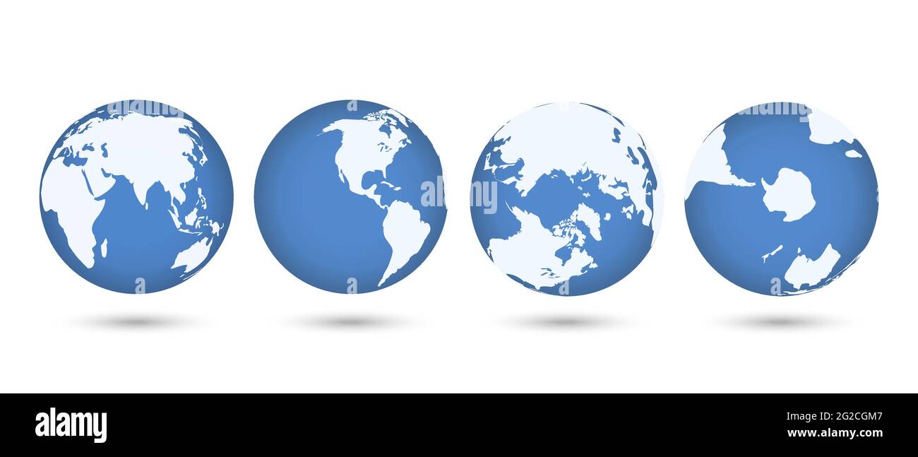 Earth, globe set stock illustration Stock Vector Image & Art - Alamy