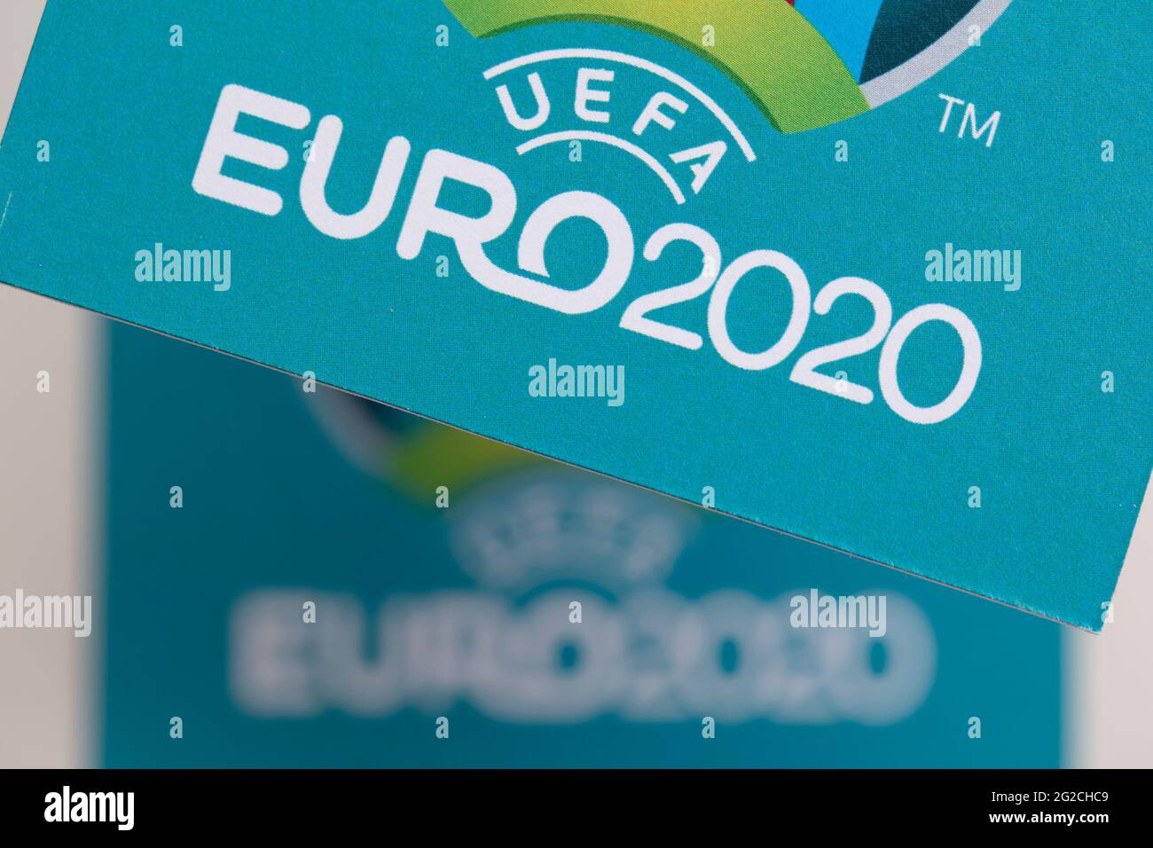 LONDON, UK - June 2021: Logo for the 2020 UEFA european championship ...