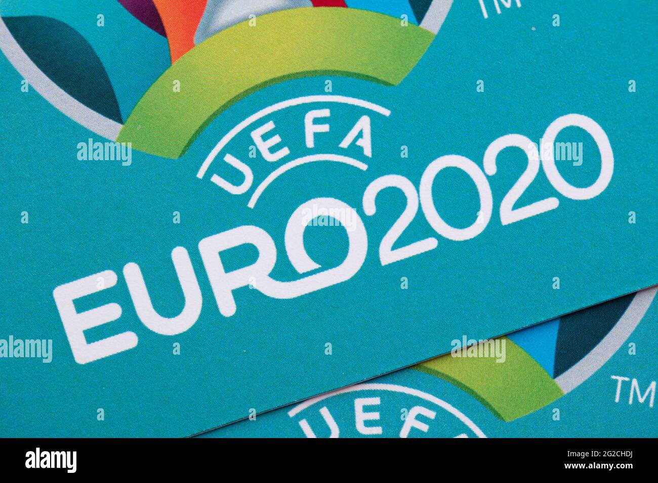 LONDON, UK - June 2021: Logo for the 2020 UEFA european championship ...