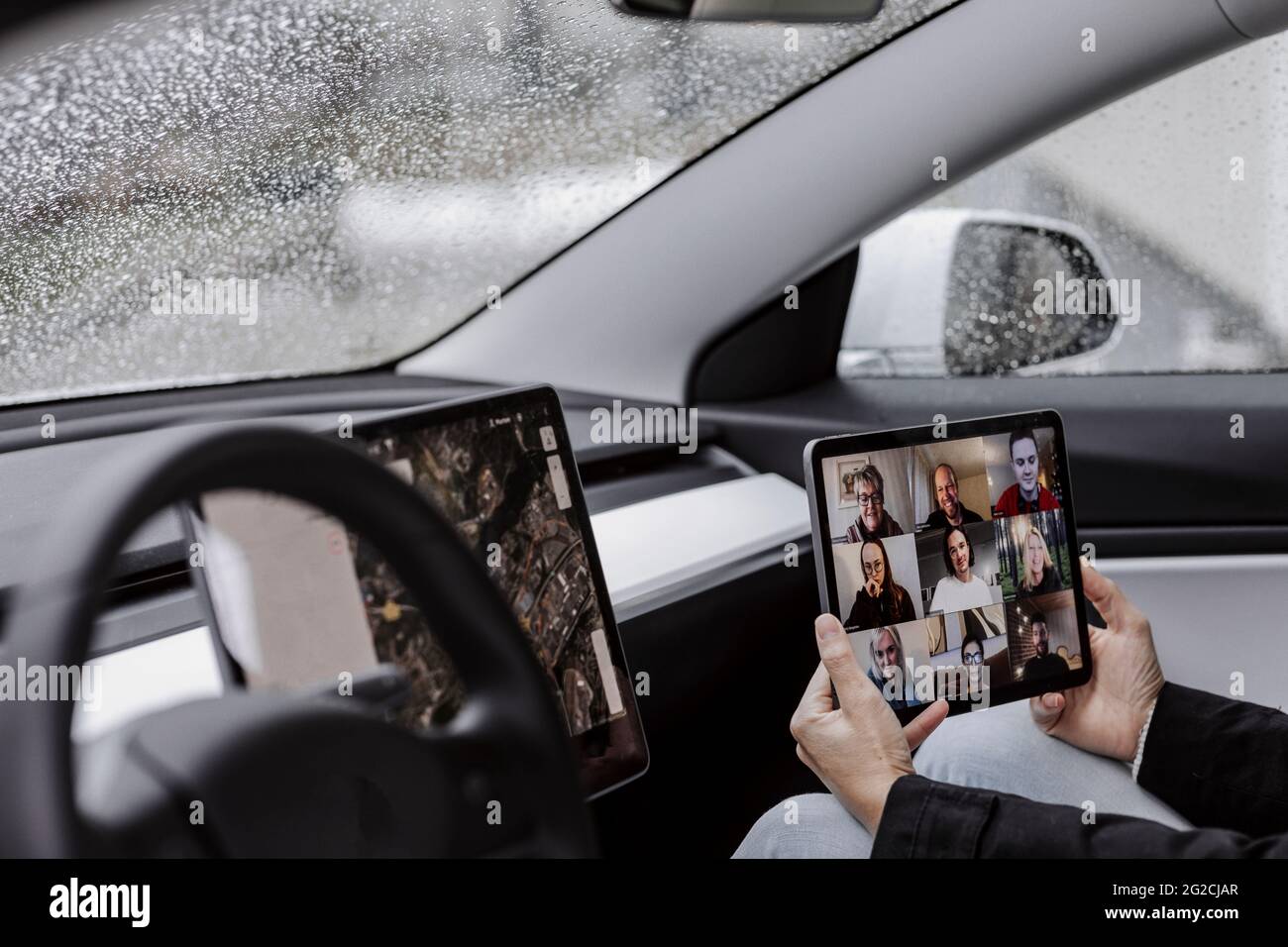 Children tablet car hi-res stock photography and images - Alamy