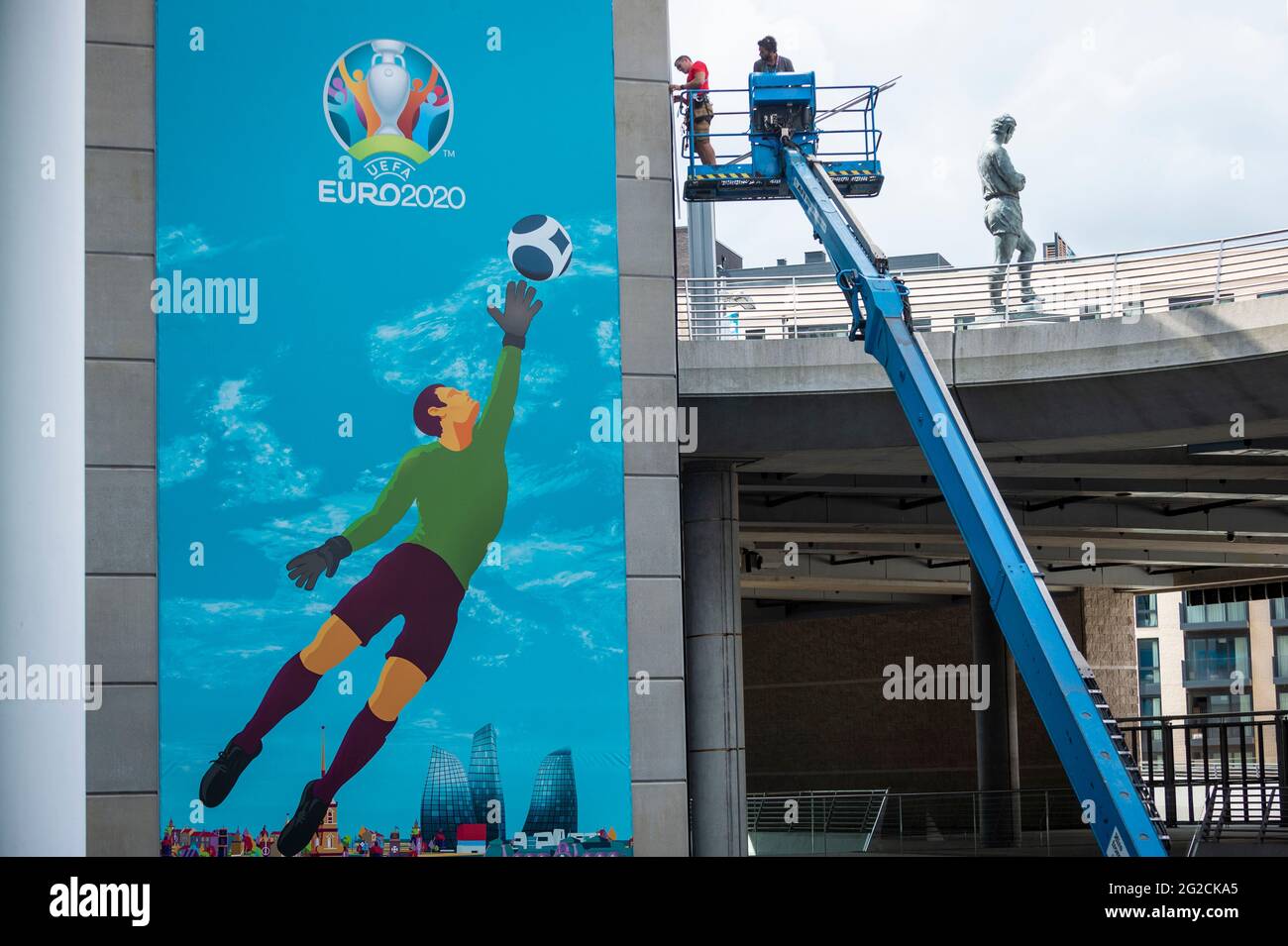 Stadium signage for the final around the stadium hi-res stock ...