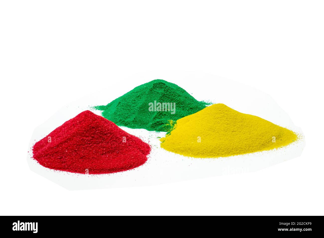 Red Green And Yellow Color Heap Isolated In White Background With Copy ...