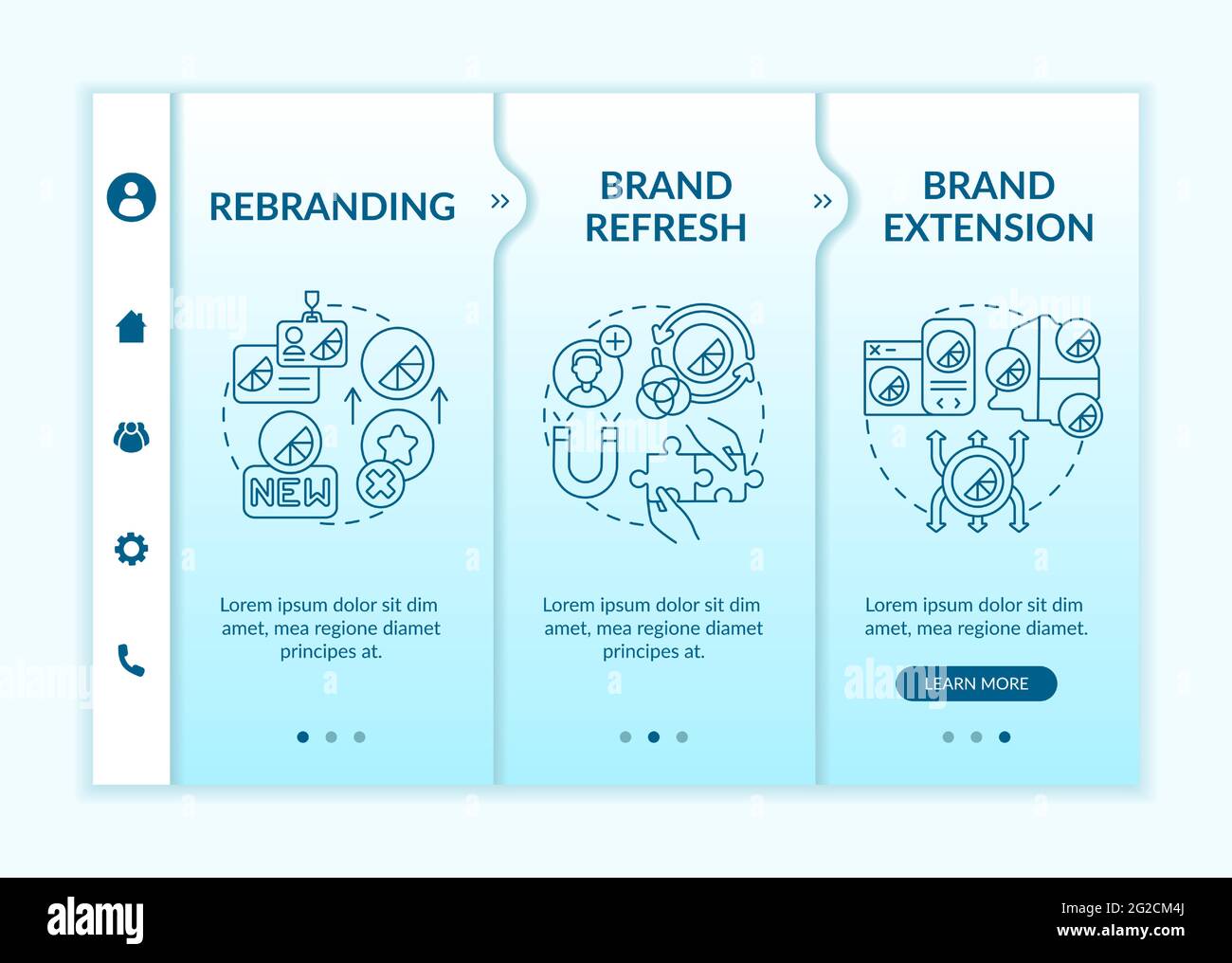 Brand identity change onboarding vector template Stock Vector Image ...