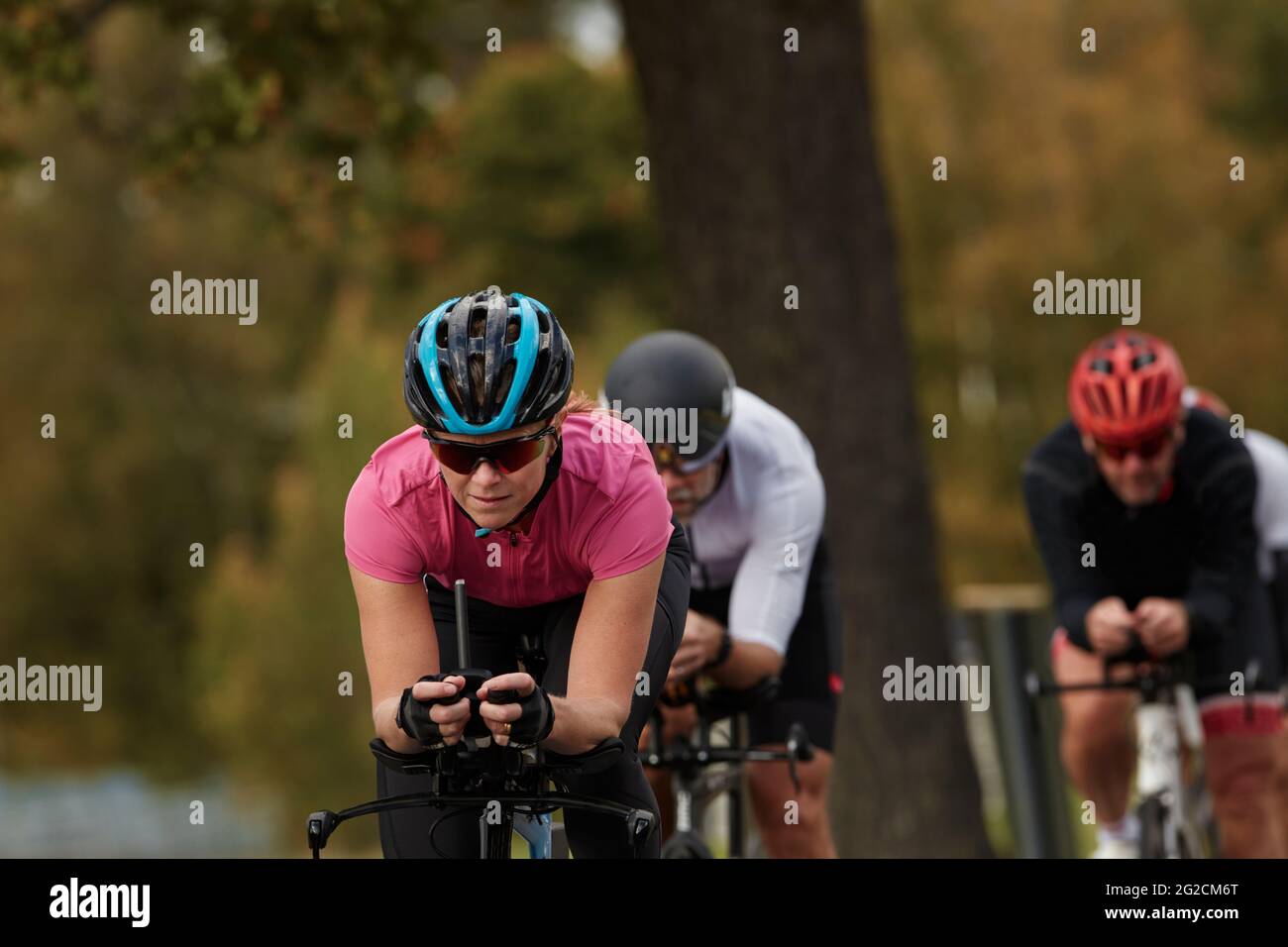 Cyclist front view on road hi-res stock photography and images - Alamy