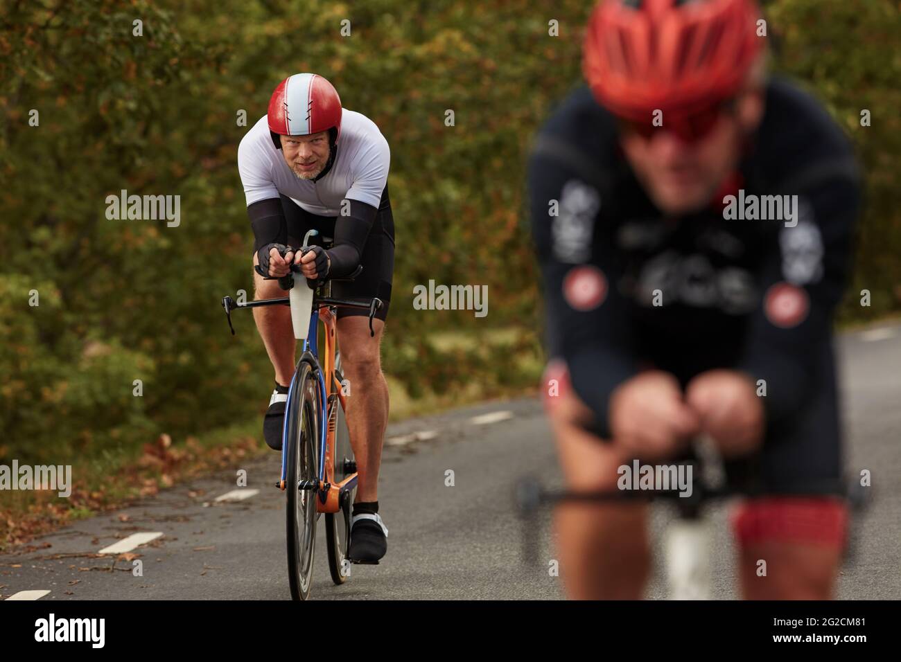 Cyclist front view on road hi-res stock photography and images - Alamy