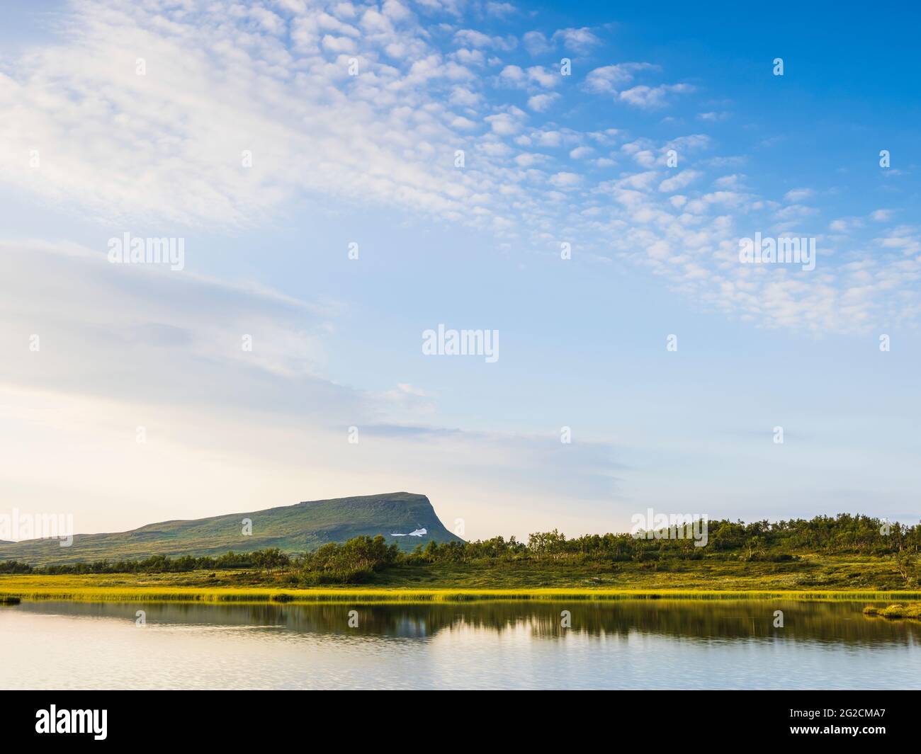 Landscape reflecting in water Stock Photo - Alamy