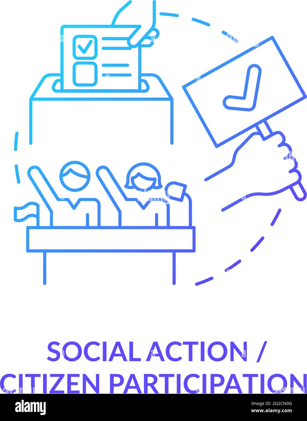 Social action and citizen participation concept icon Stock Vector Image ...