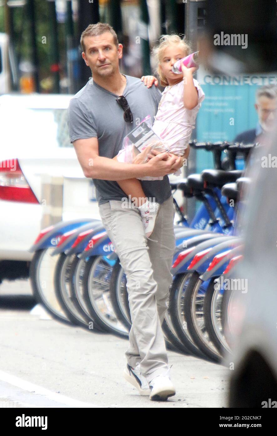 New York, NY, USA. 10th June, 2021. Bradley Cooper with daughter Lea ...