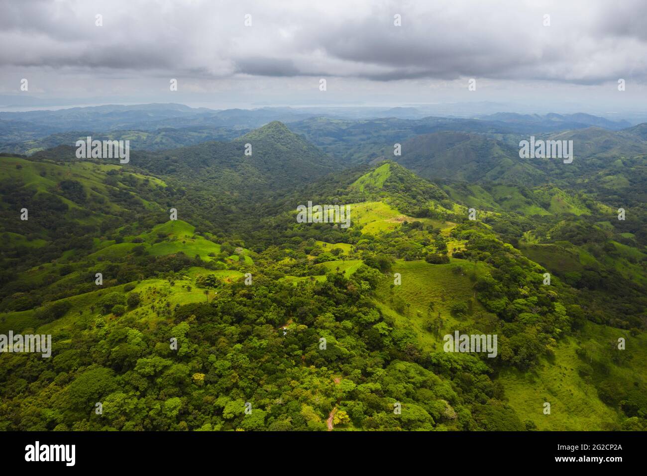 Aerial view of mountains by Monteverde Cloud Forest, Costa Rica Stock ...