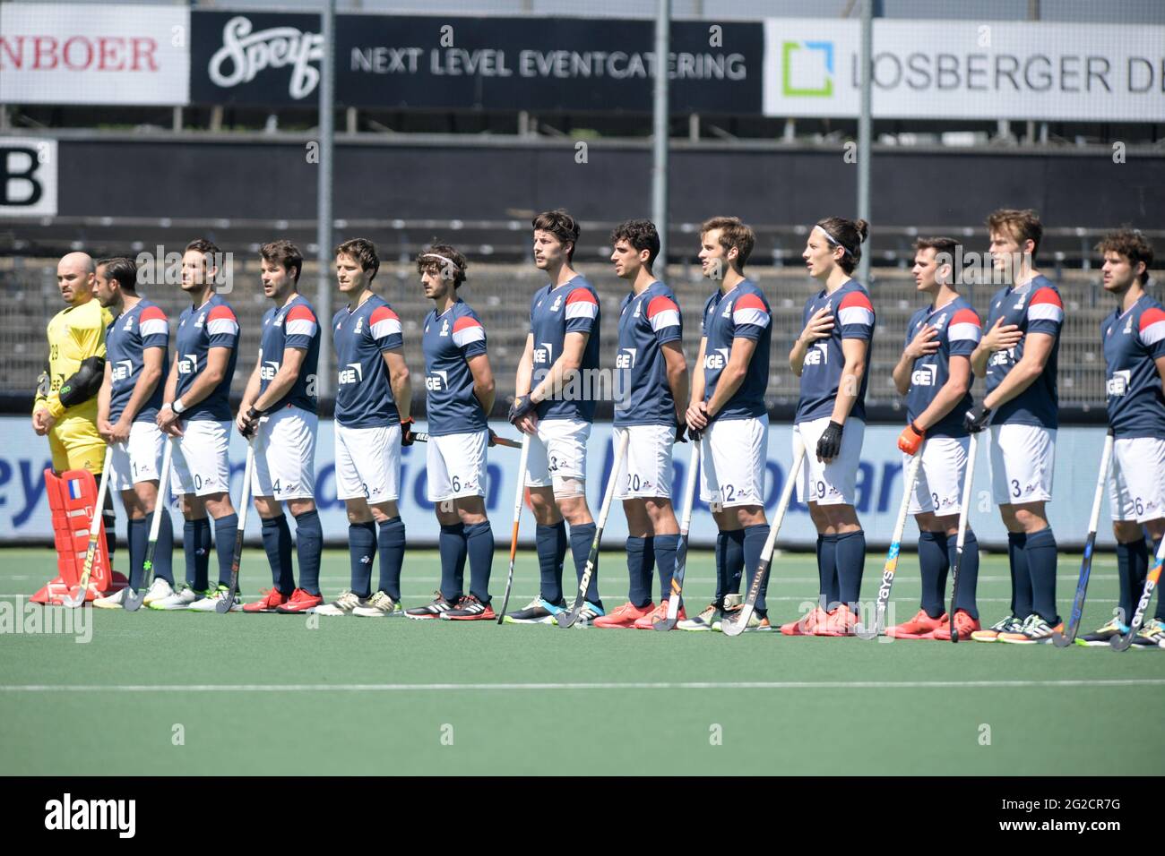 AMSTELVEEN, NETHERLANDS - JUNE 10: The French national hockey team ...