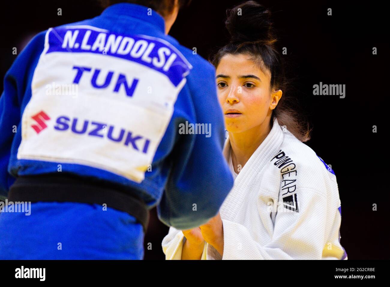Judo: WK Judo: Boedapest BUDAPEST, HUNGARY - JUNE 10: Oula Dahouk of ...