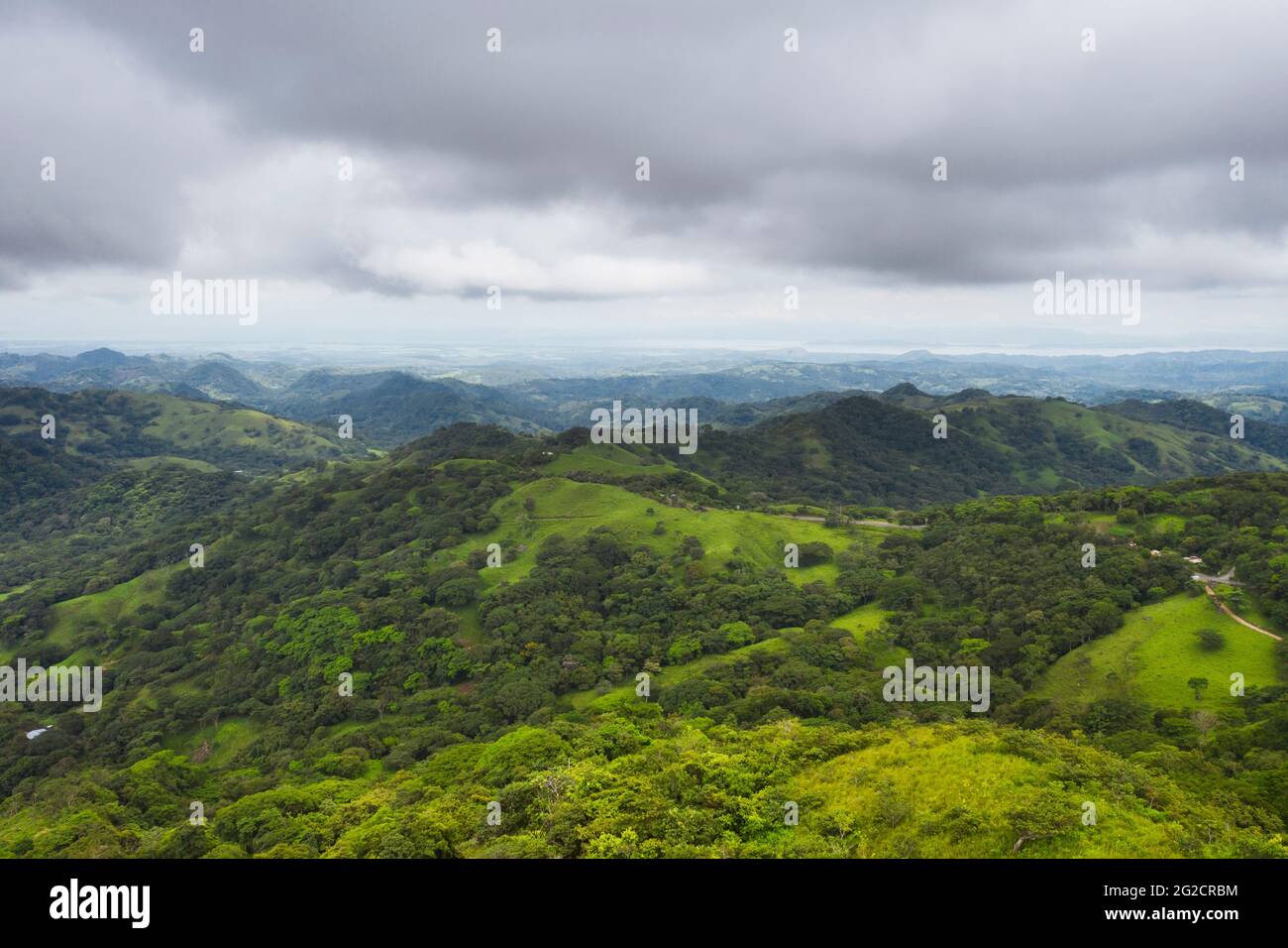 Aerial view of mountains by Monteverde Cloud Forest, Costa Rica Stock ...