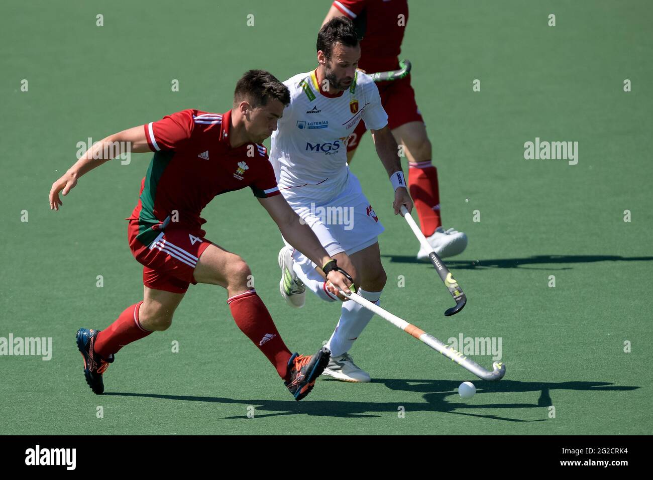 AMSTELVEEN, NETHERLANDS - JUNE 10: Ioan Wall of Wales and David Alegre ...