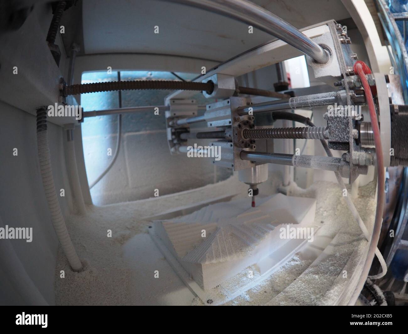 Interior view of a Computer Numerical Control (CNC) router Stock Photo ...