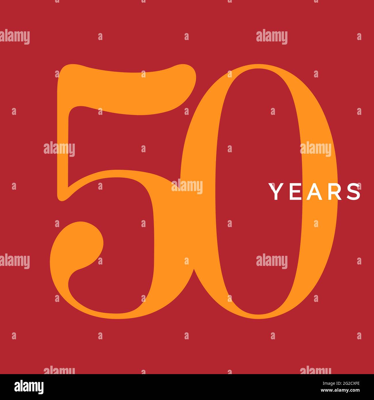Fifty years symbol. Fiftieth birthday emblem. Anniversary sign, number ...