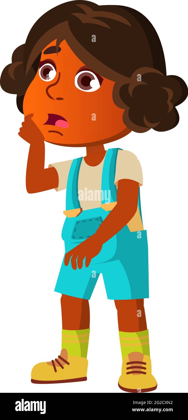 shocked african girl kid watching magical focus cartoon vector Stock ...