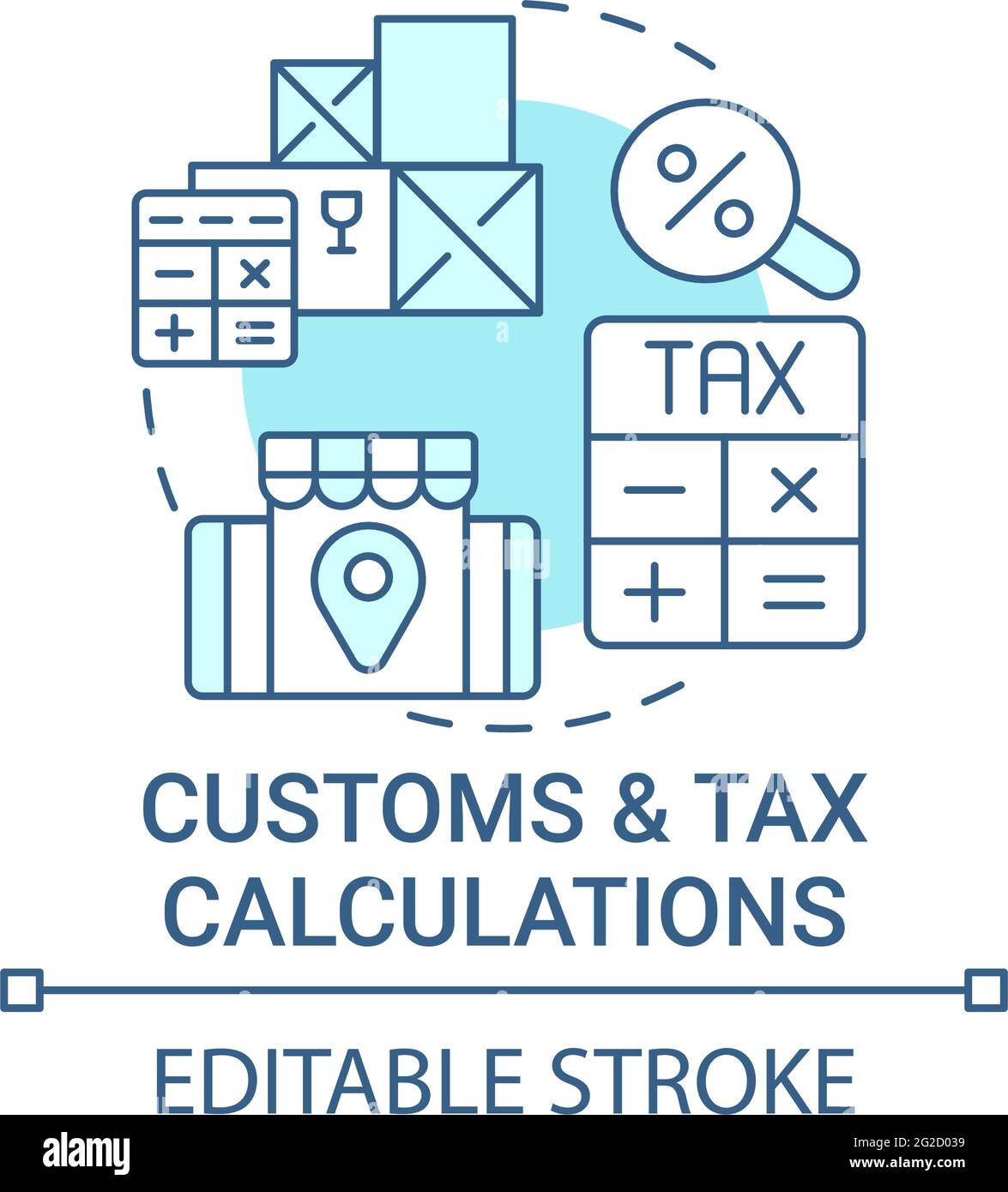 Customs and tax calculations concept icon Stock Vector Image & Art - Alamy