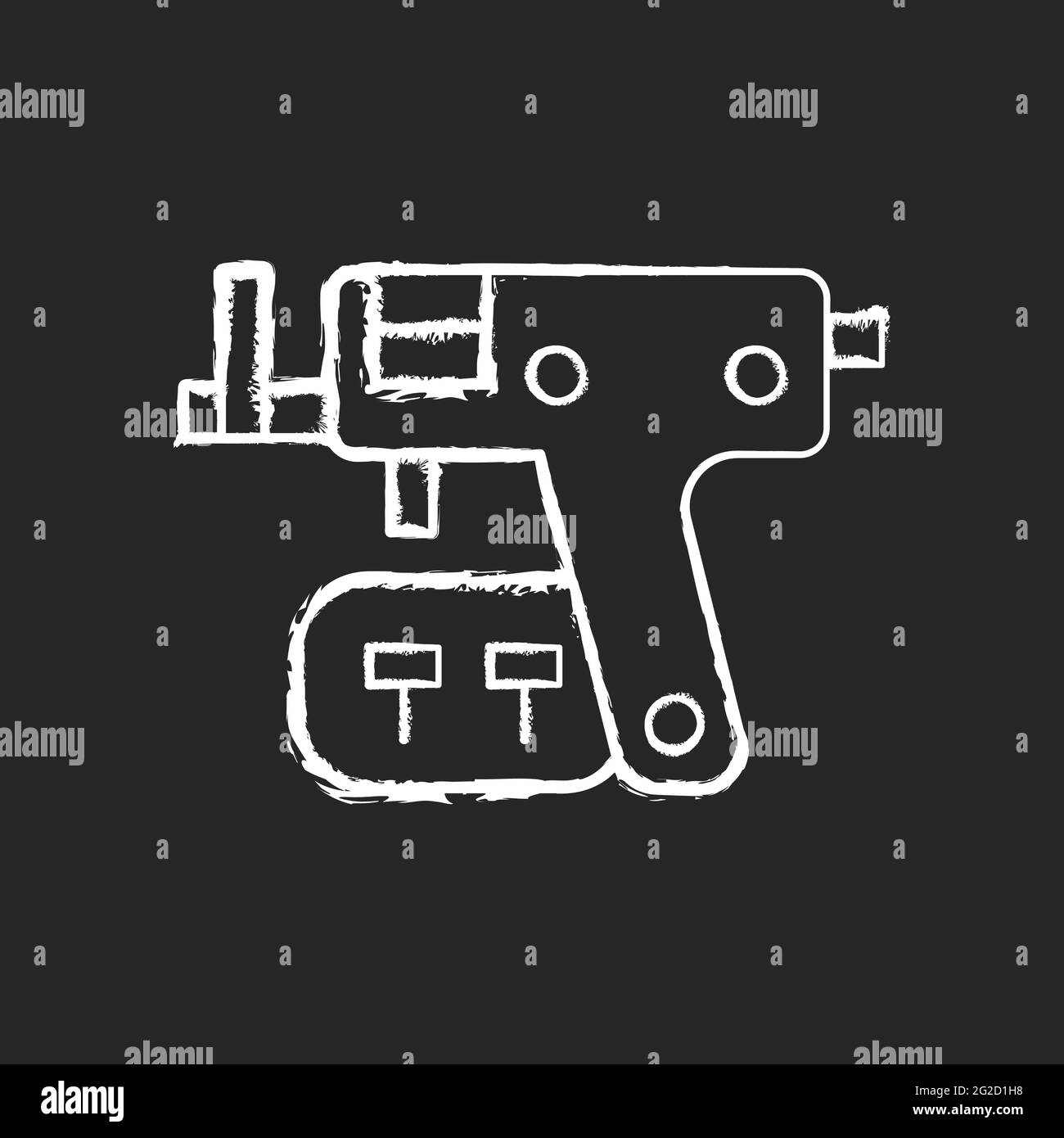 Piercing gun chalk white icon on dark background Stock Vector Image ...