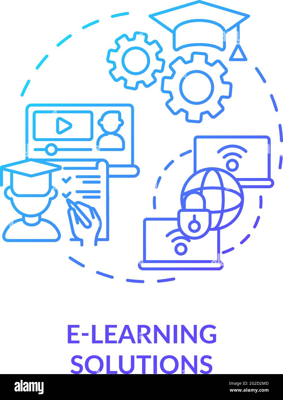 E-learning solutions concept icon Stock Vector Image & Art - Alamy