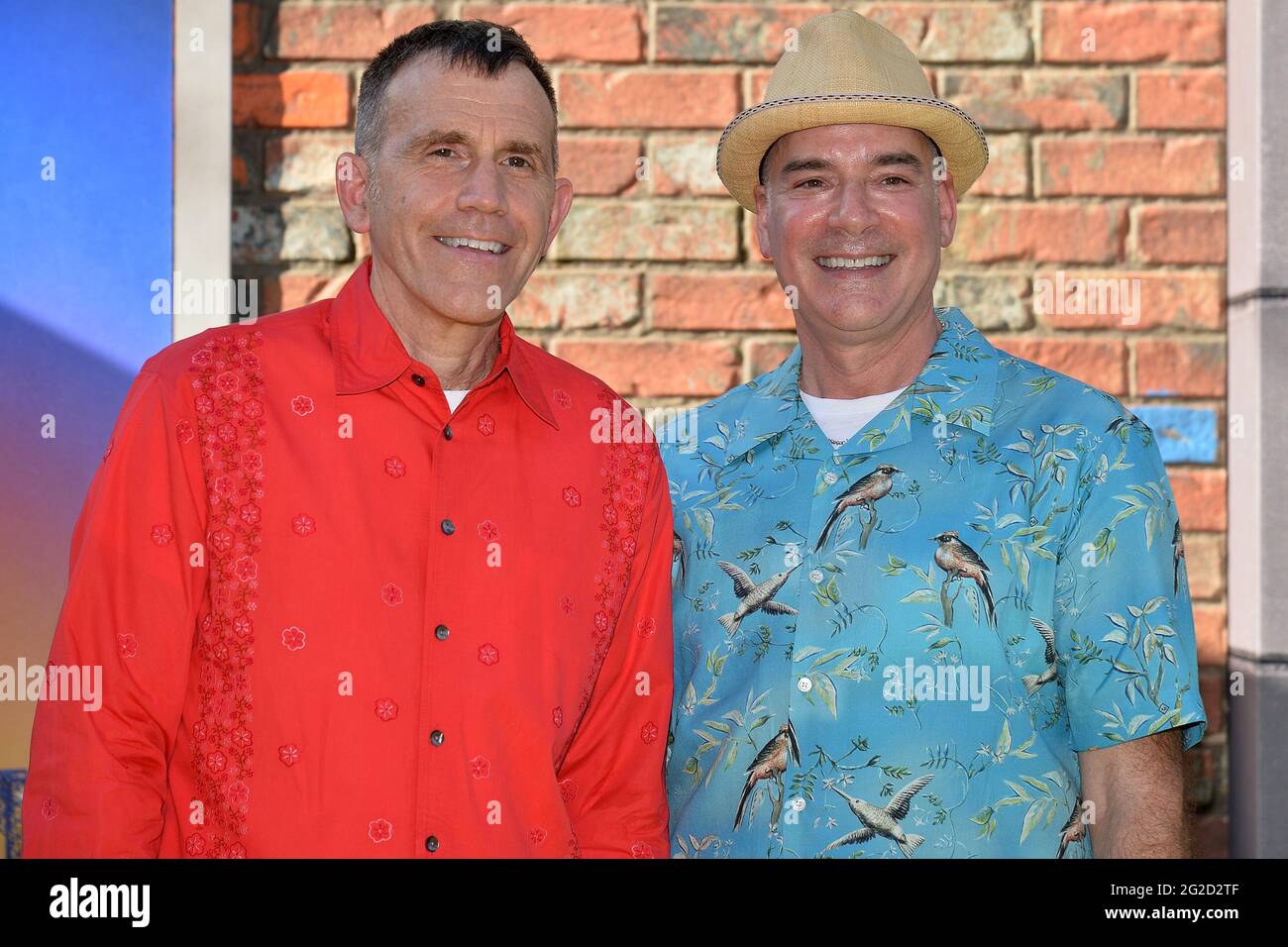 Film set decorator Andrew Baseman (r), and husband Mark attend the opening night premiere of “In ...