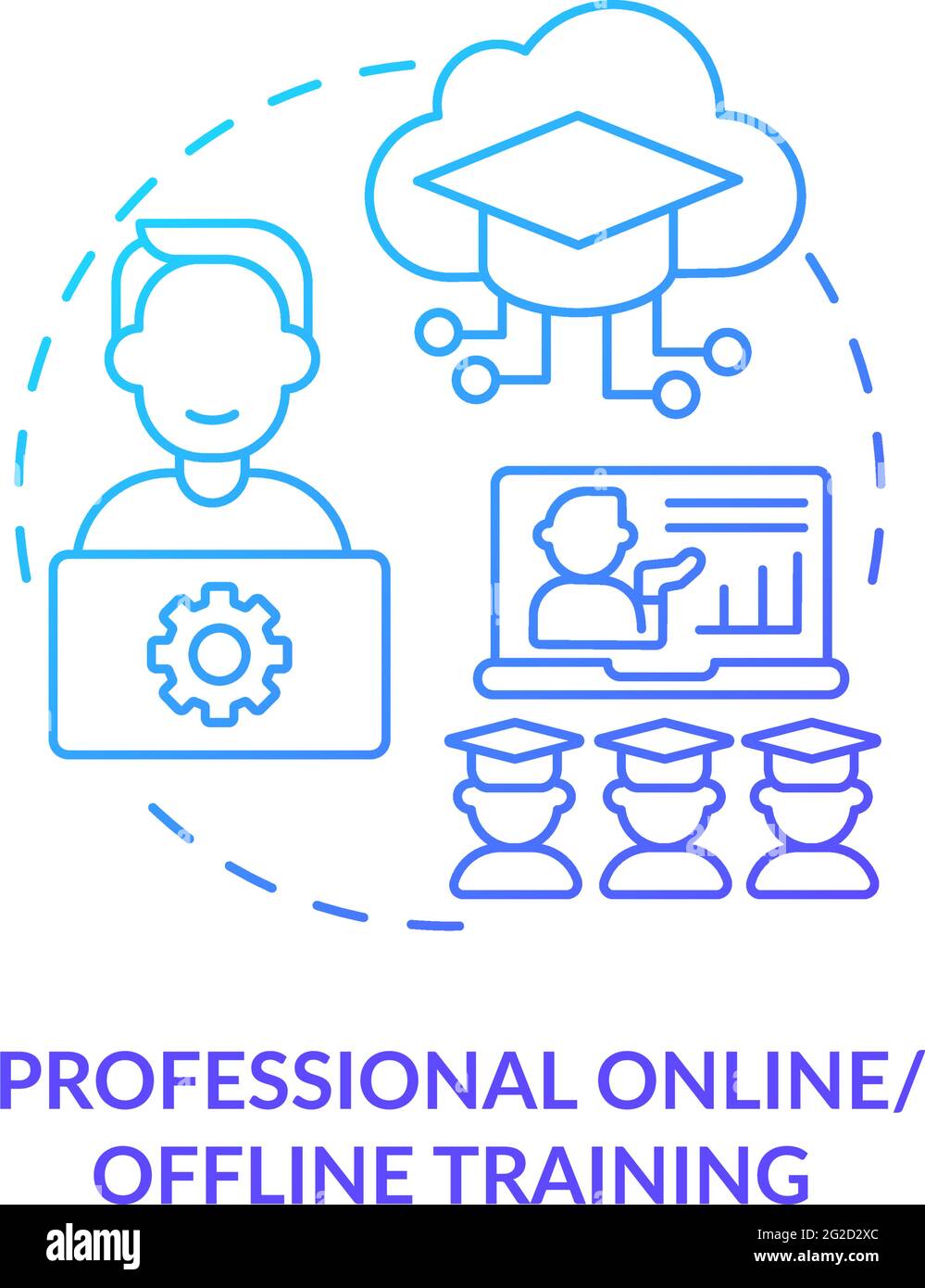 Online, offline training concept icon Stock Vector Image & Art - Alamy