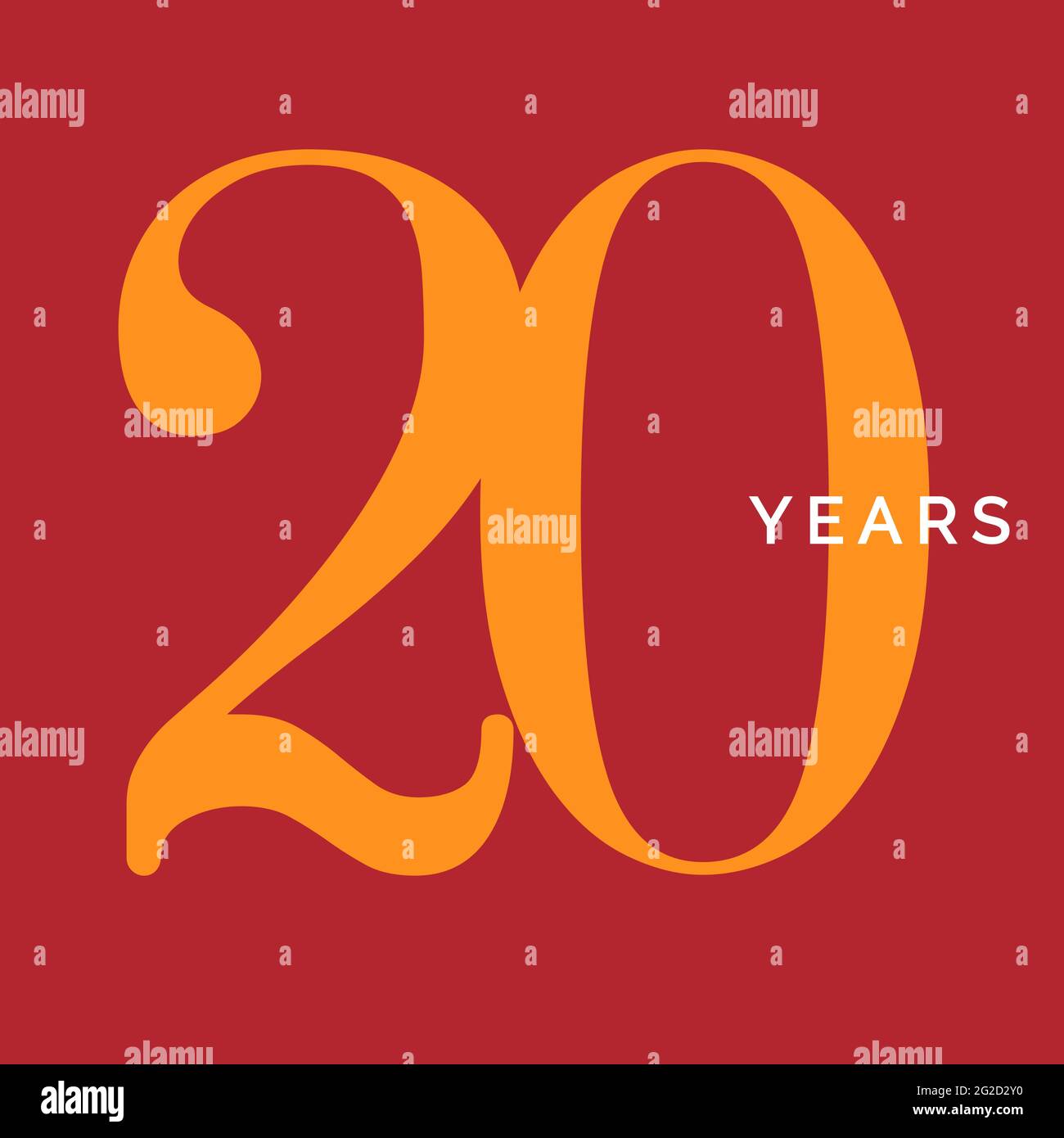 Twenty years symbol. Twentieth birthday emblem. Anniversary sign ...
