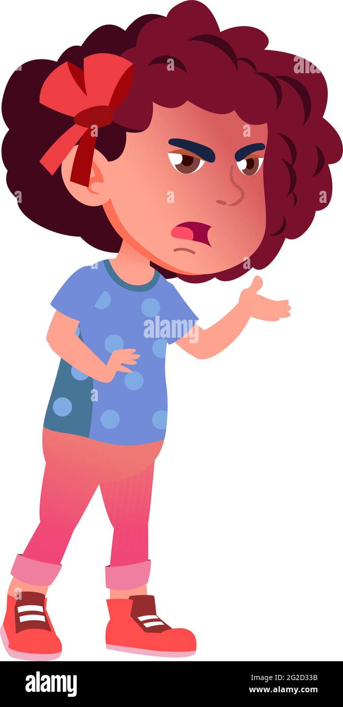 angry caucasian girl screaming at tv cartoon vector Stock Vector Image ...