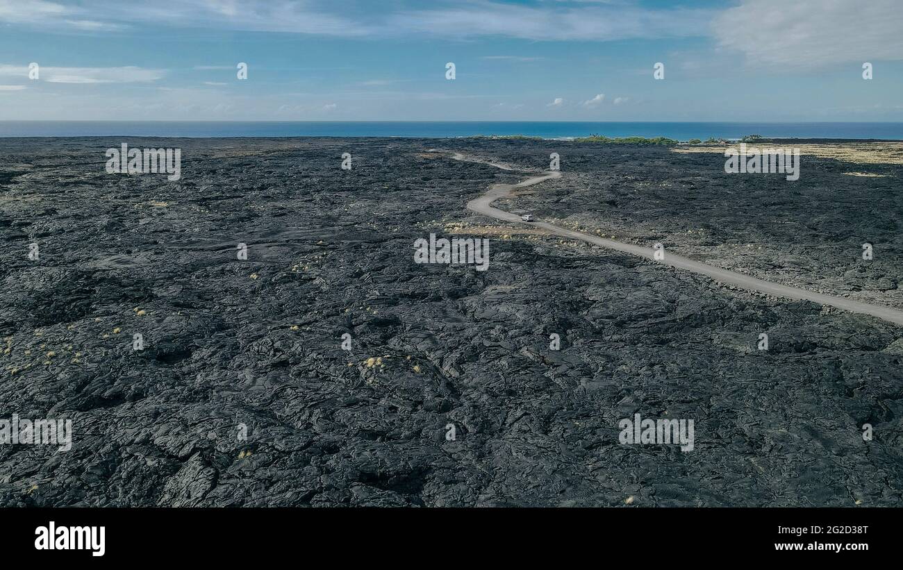 Chain of Craters Road in Hawaii Volcanoes National Park is vivid with ...