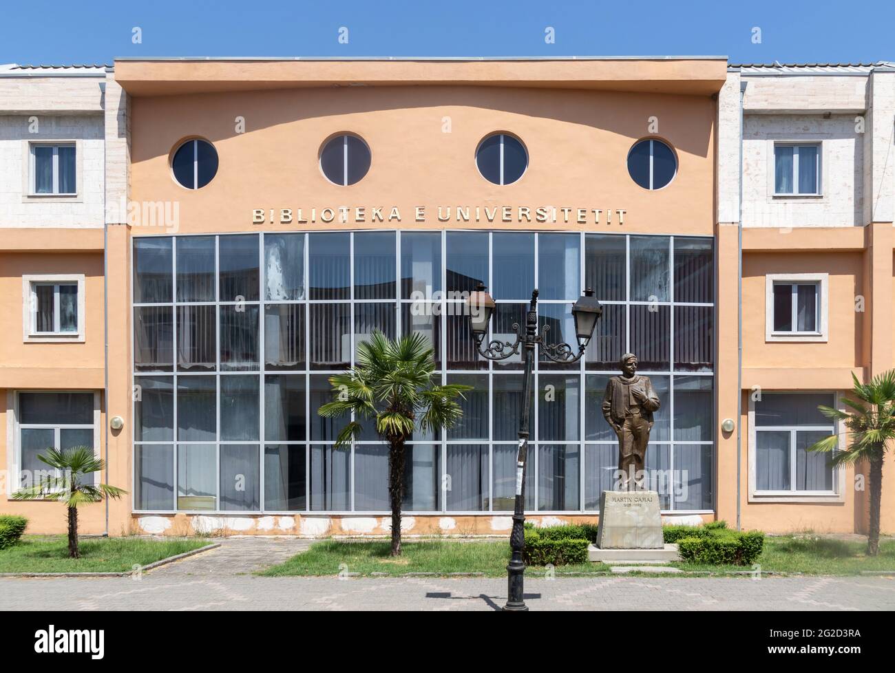 Exterior of Shkoder University Library building (Biblioteka E ...