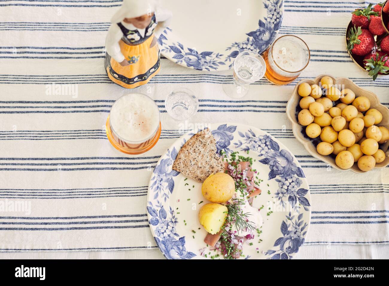Food for traditional midsummer feast Stock Photo - Alamy