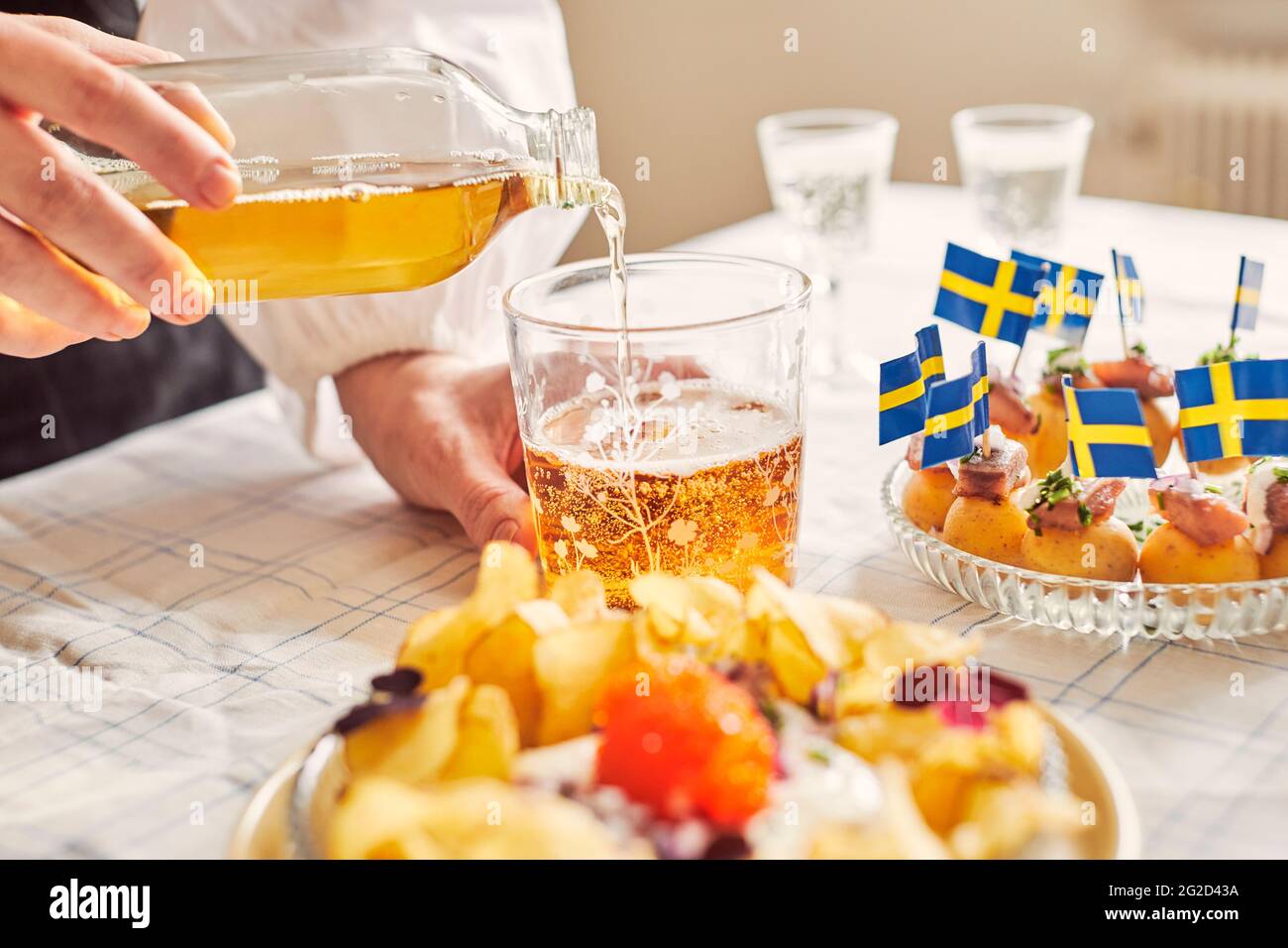 Food for traditional midsummer feast Stock Photo - Alamy