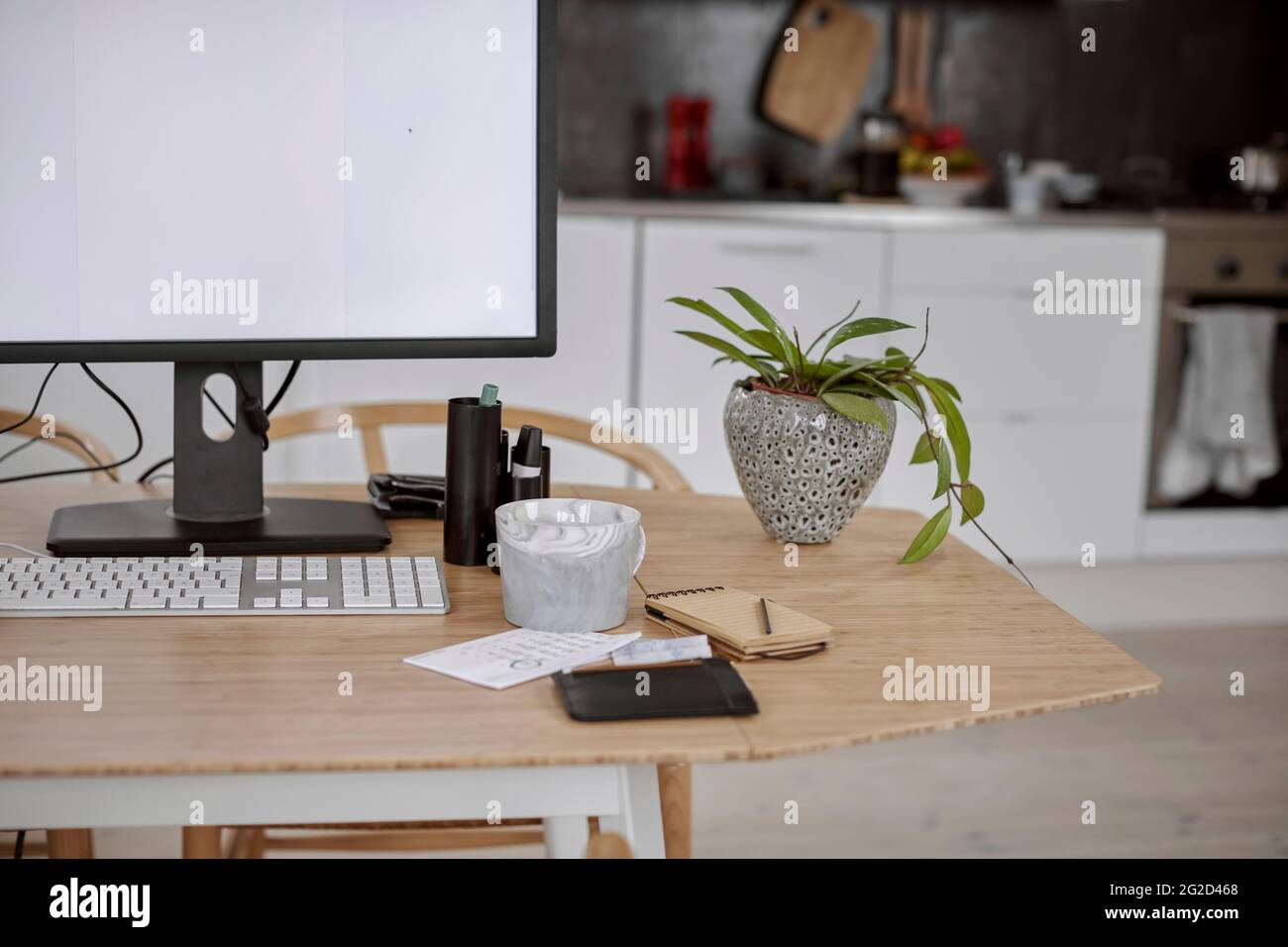 Telecommuting on desktop office hi-res stock photography and images - Alamy