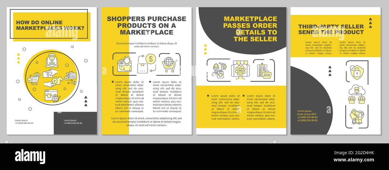 How do online marketplaces work brochure template Stock Vector Image ...